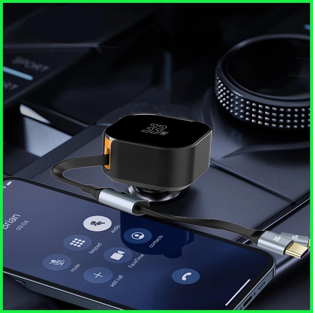Fast Car Phone Charger Type-C Retractable Fast Charging Charger ...
