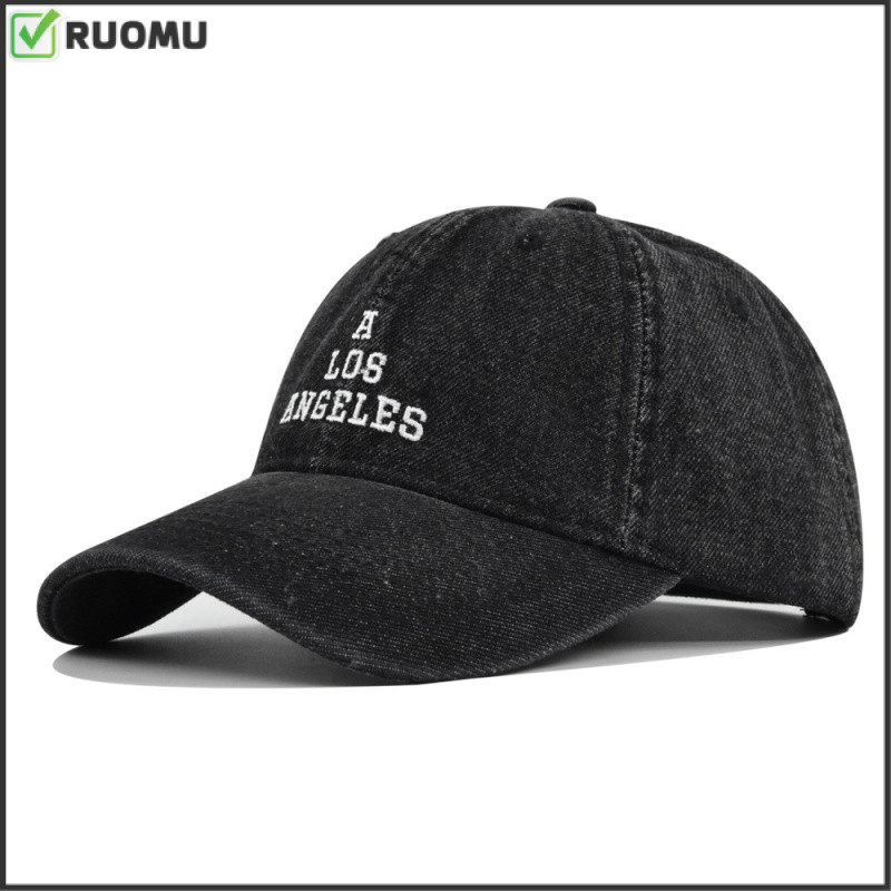 Ruomu Water-Washing Embroidery Cowboy Hat LOS Embroidered Baseball Cap ...
