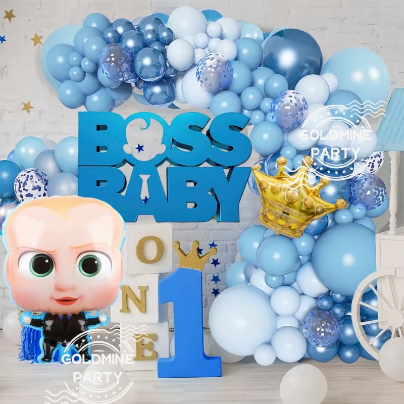Cartoon Boss Baby Balloon Arch Garland Kit Latex Balloons Baby Shower ...