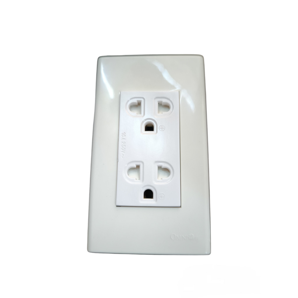 OMNI Duplex Universal Outlet with Ground and Plate Cover 16A 250V - WWP ...