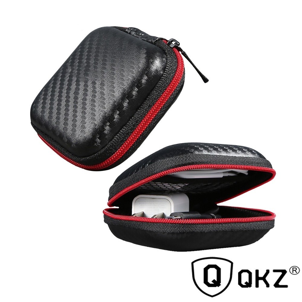 QKZ Bag Earphone Box Cable Fiber Zipper Earbuds Portable Headset Case ...