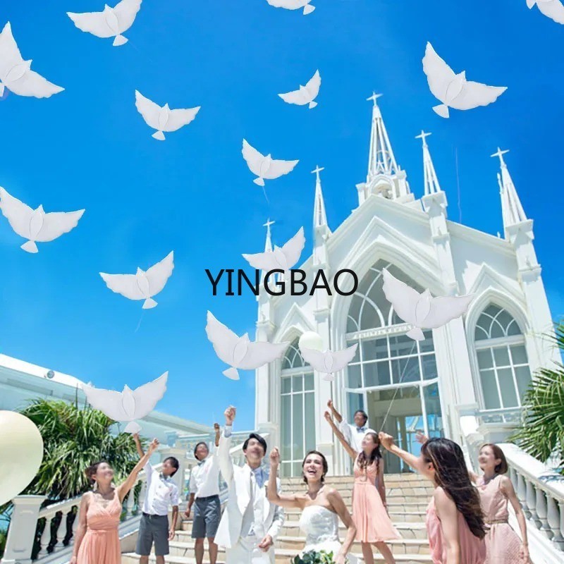 White Peace Dove Balloons White Memorial Balloons Dove Foil Balloons ...