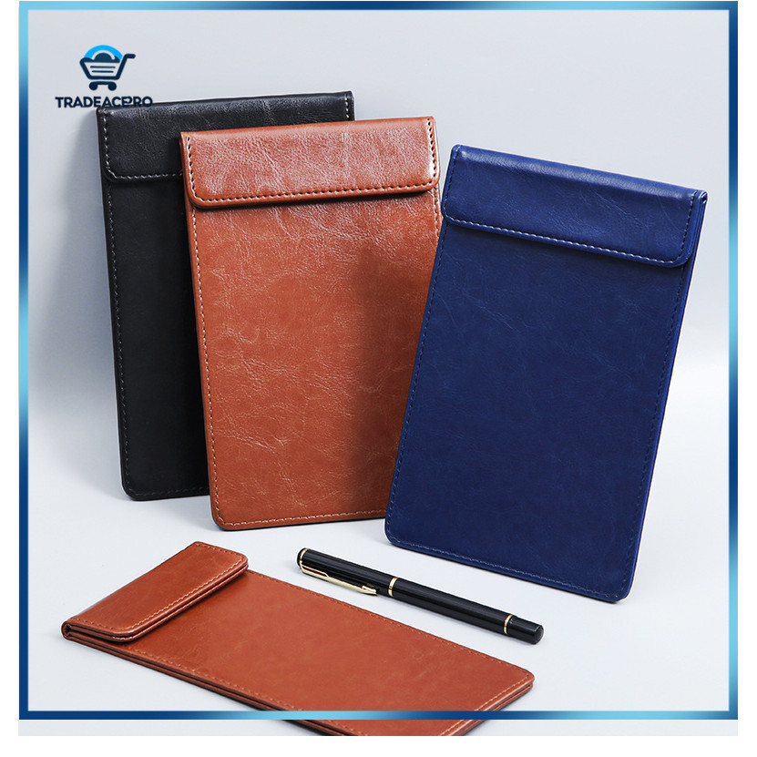 Leather Menu Cash Bill Holder Magnetic Checkout Clip Receipt Holder For ...