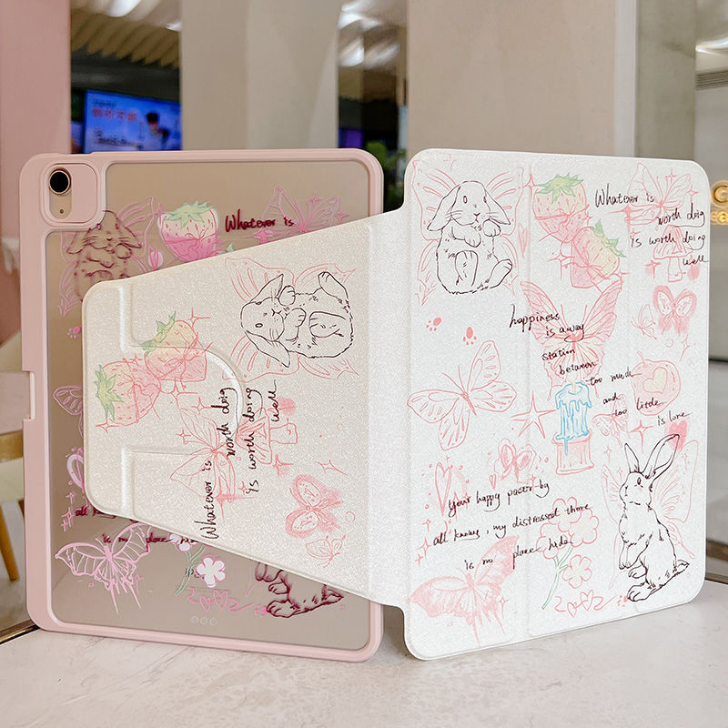 Cute iPad Case For iPad Case 360 rotate cartoon For 2023 Pro 11 2019 ...
