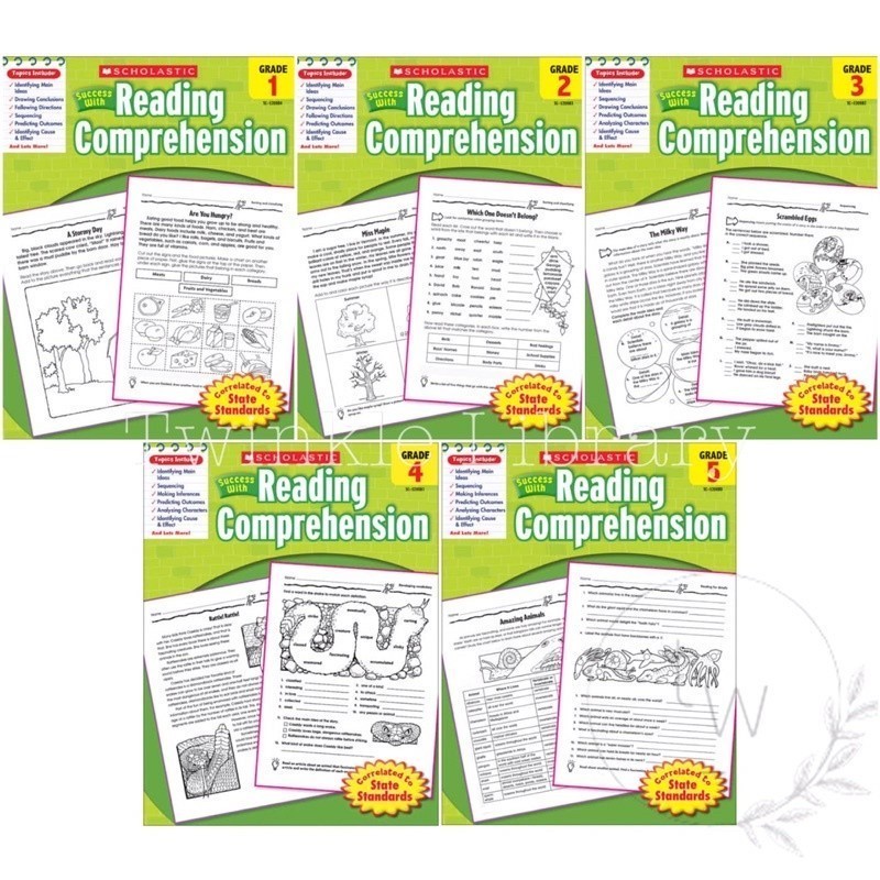 Success with Reading Comprehension Grade 1 2 3 4 5 English Elementary ...