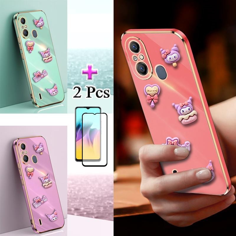2 IN 1 For ITEL A49 A49 Lte Phone Case Electroplated With DIY 3D ...