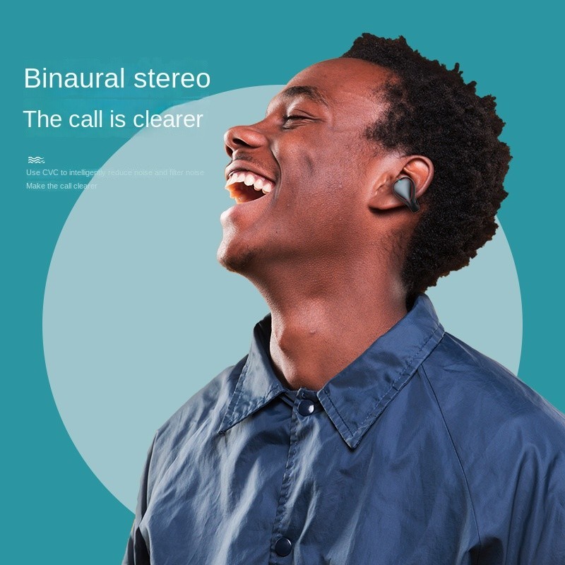 Bluetooth Headset T20 Binaural Clip Earbud Touch with Electric Digital ...