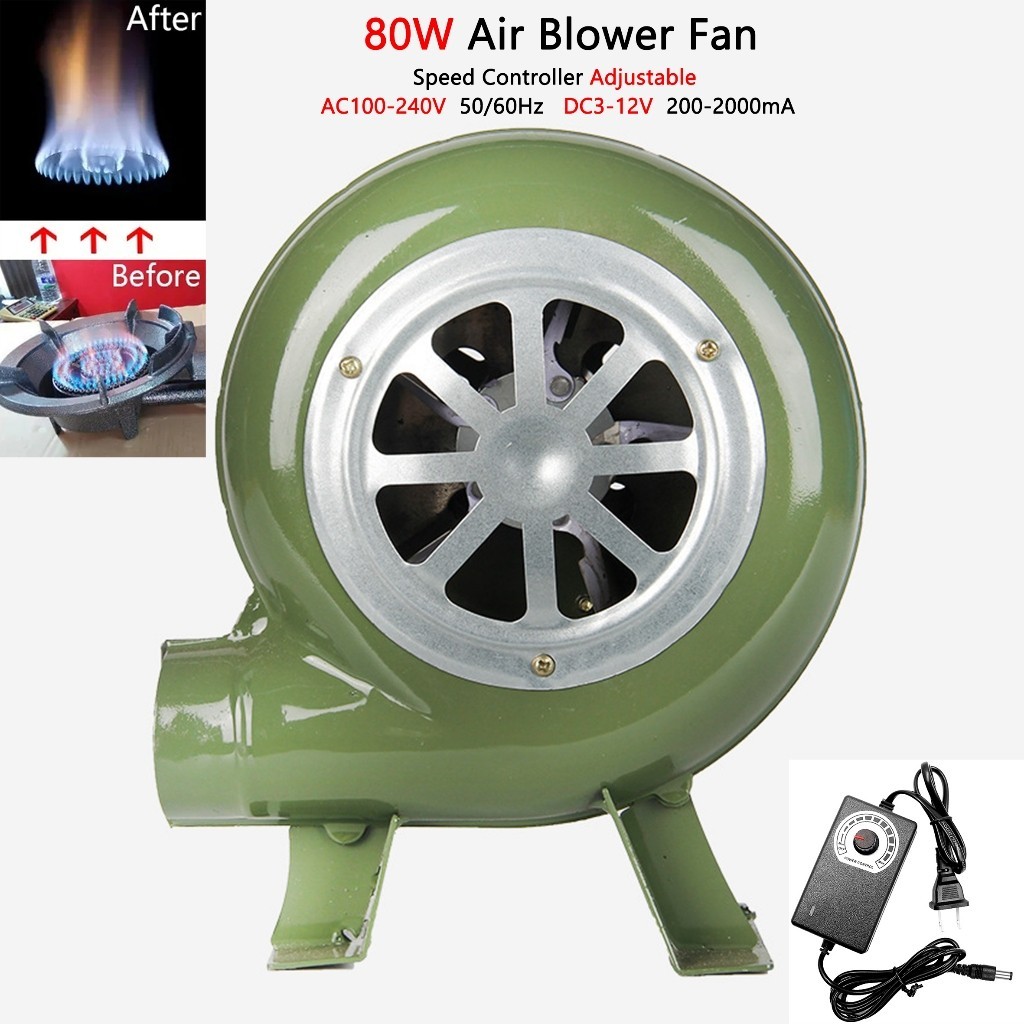 80W Air Blower Fan Stove With Speed Controller Adjustable AC 220V DC 3 ...