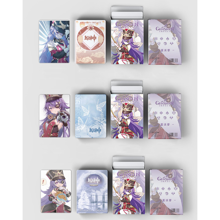 50pcs/box GENSHIN IMPACT Laser Holographic Photocards Chevreuse Gaming ...