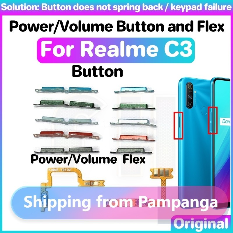 Power Volume button flex For Realme C3 Switch Power ON OFF Key Mute ...