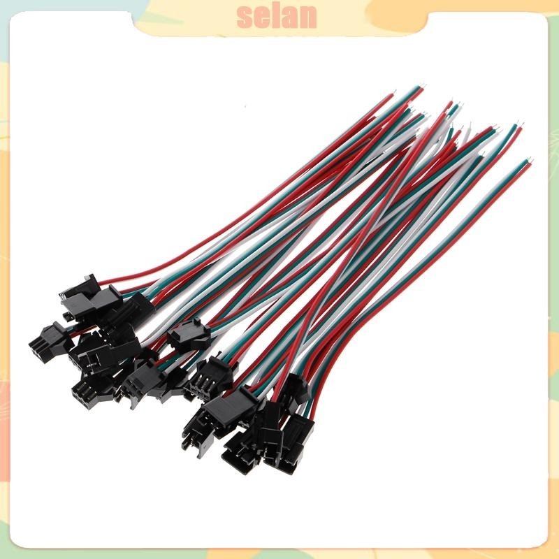 SEL 10 Pairs 3 Pin JST SM Male Female Plug Connector Cable For WS2812B ...