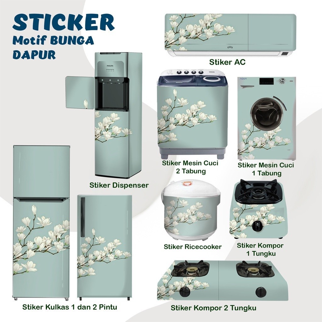 MATA MESIN Sticker Refrigerator Stove Washing Machine 1 2 Doors Eye ...
