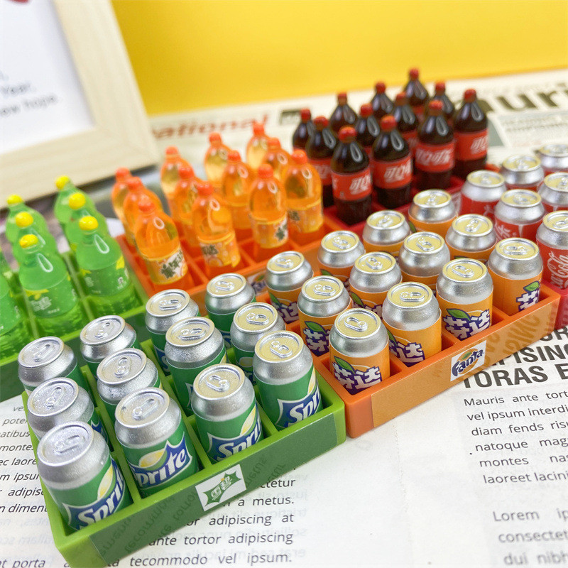 1:12 Mini Coke a Dozen Sets of Mini Drink Bottle Model Supermarket ...