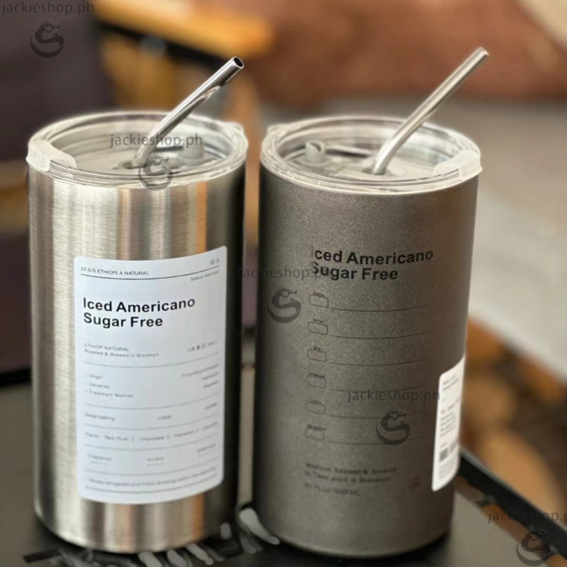 350ML/600ML Iced Coffee Industrial Style Stainless Steel Cup | Shopee ...