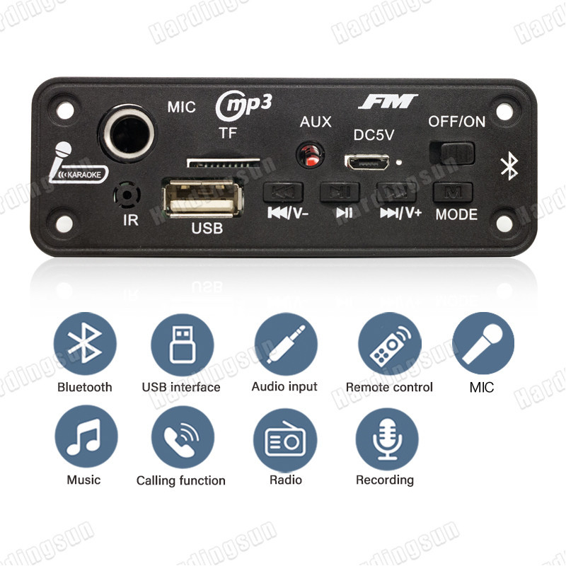 DC 5V Wireless Bluetooth DIY MP3 Decoder Board 6W Amplifier Handsfree ...