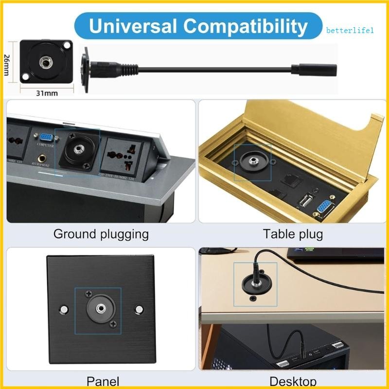 BTM TRS 1 8 Stereo Panel Connector TRS 3 5mm Male Female to Female ...