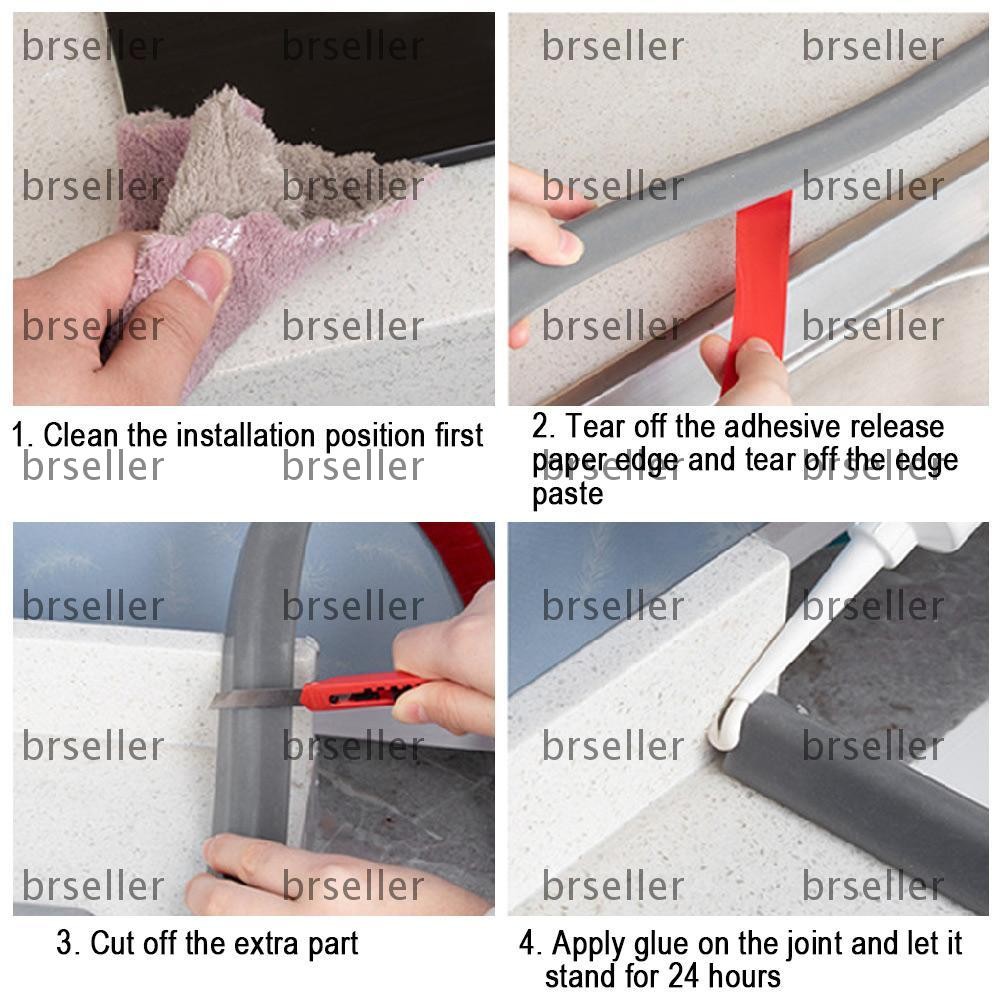 BRSELLER Water Retaining Strip Shower Dam Barrier Non-slip Flood ...