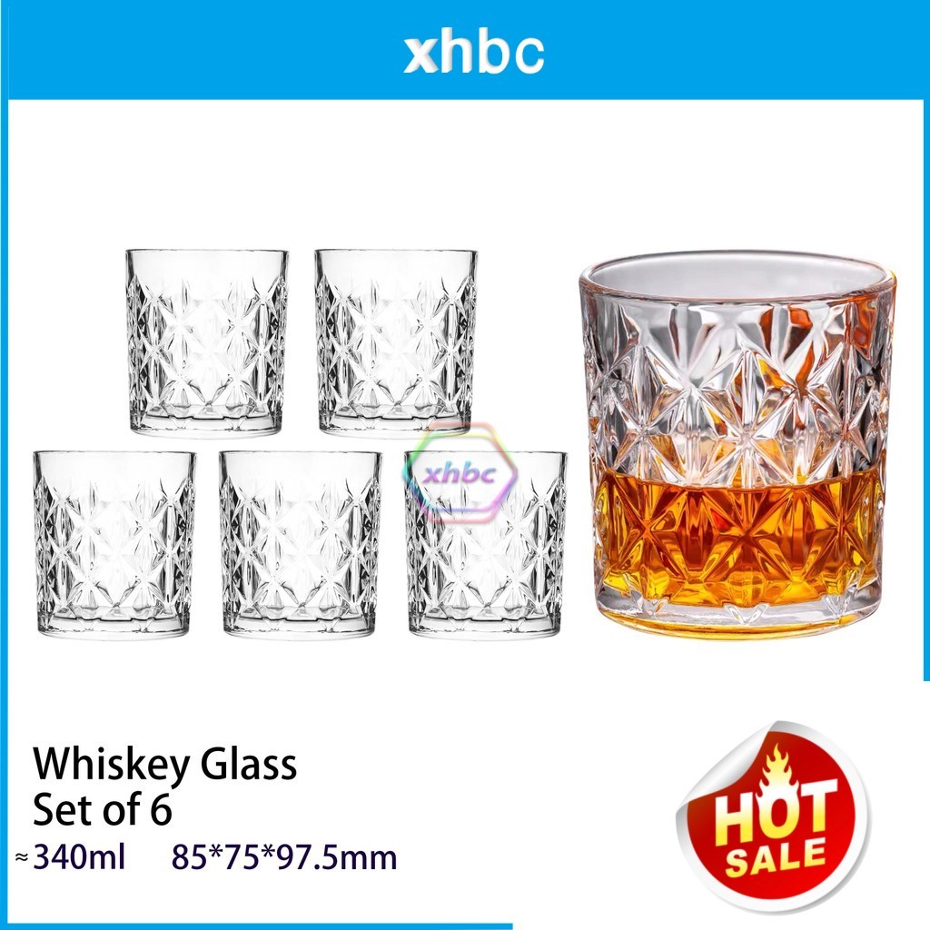 340ml Glassware Drinking Set (1pcs,6pcs) whiskey glass glass Juice cup ...