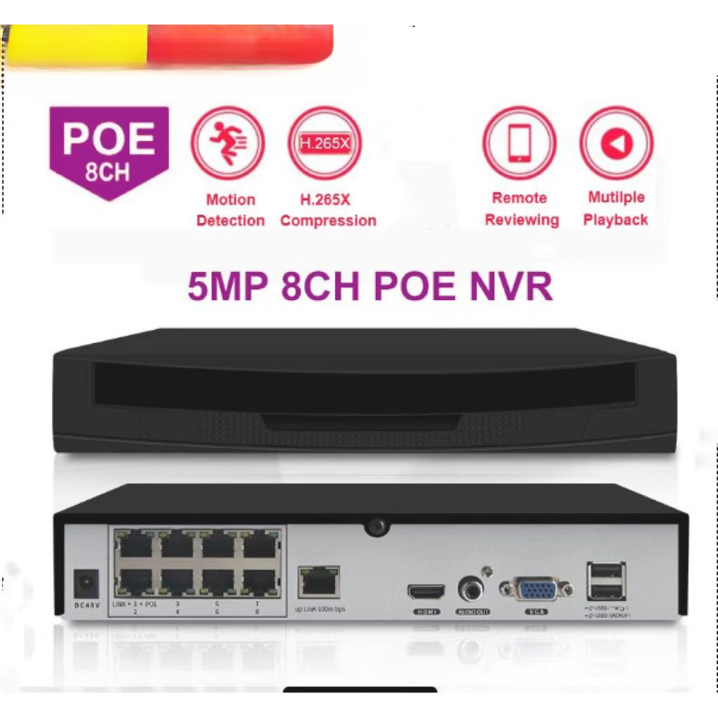 LOOSAFE 5MP HD 8CH POE Video Recorder POE HDD NVR for POE CCTV ...