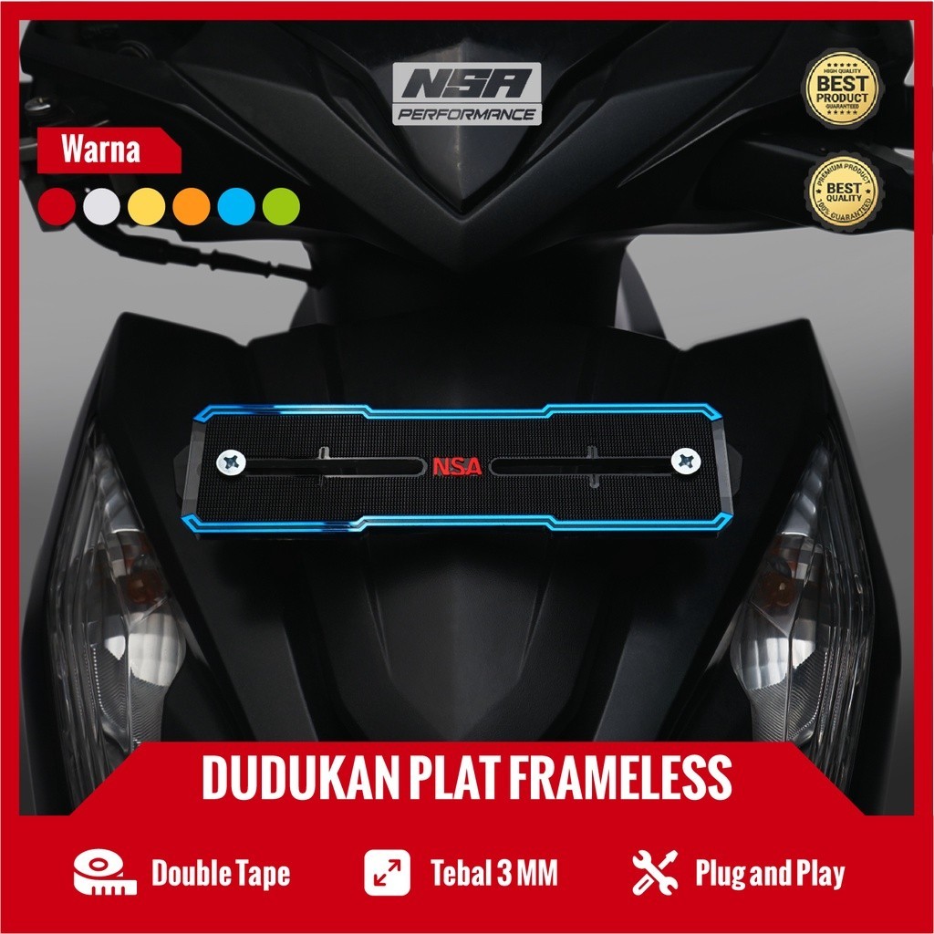 NSA FRAMELESS MOTORCYCLE PLATE HOLDER NUMBER | Shopee Philippines