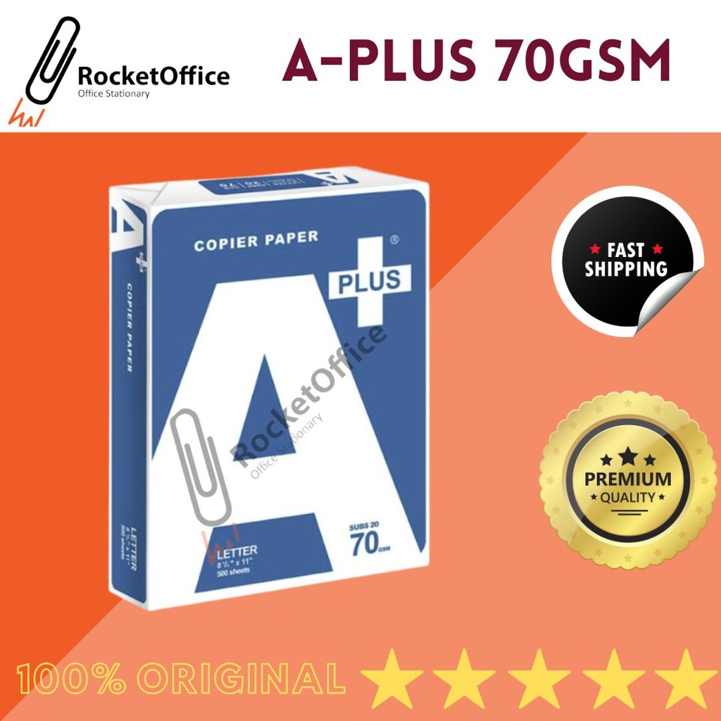 A-Plus Copier Paper 70gsm (500sheets/ream) Per Ream Paper | Shopee ...