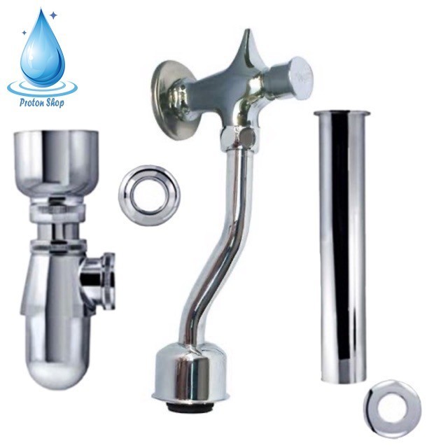 PT (Full Set)Urine Press Tap /Flush Valve Solid Brass Complete Set With ...