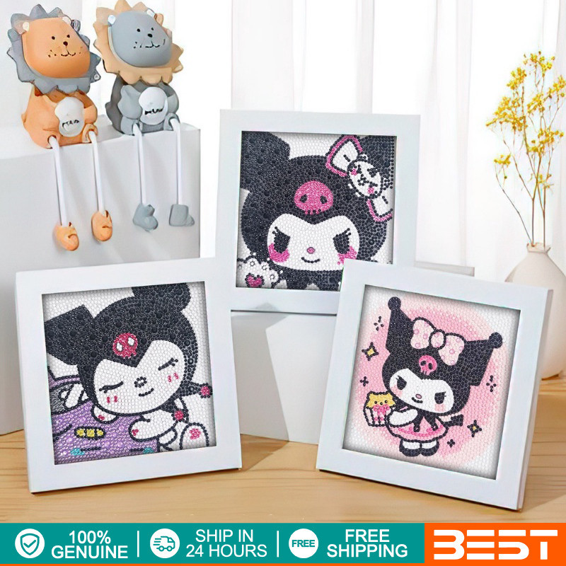 Sanrio Handmade Diamond Painting Kuromi Carton Photo With Frame Set DIY ...