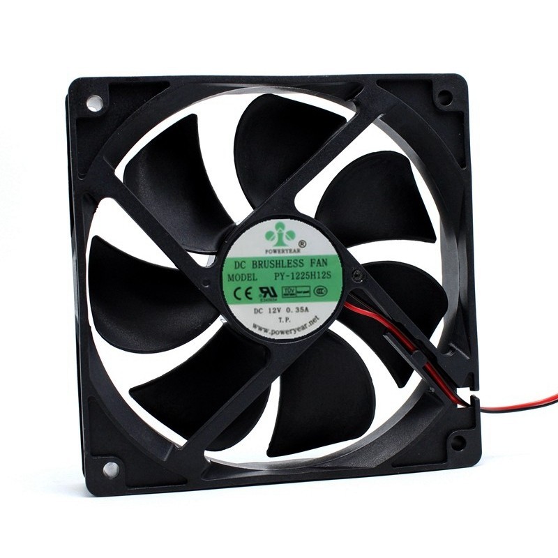 Poweryear PY-1225H12S 12V 0.35A 12CM 12025 Cooling Fan 2 Wires | Shopee ...