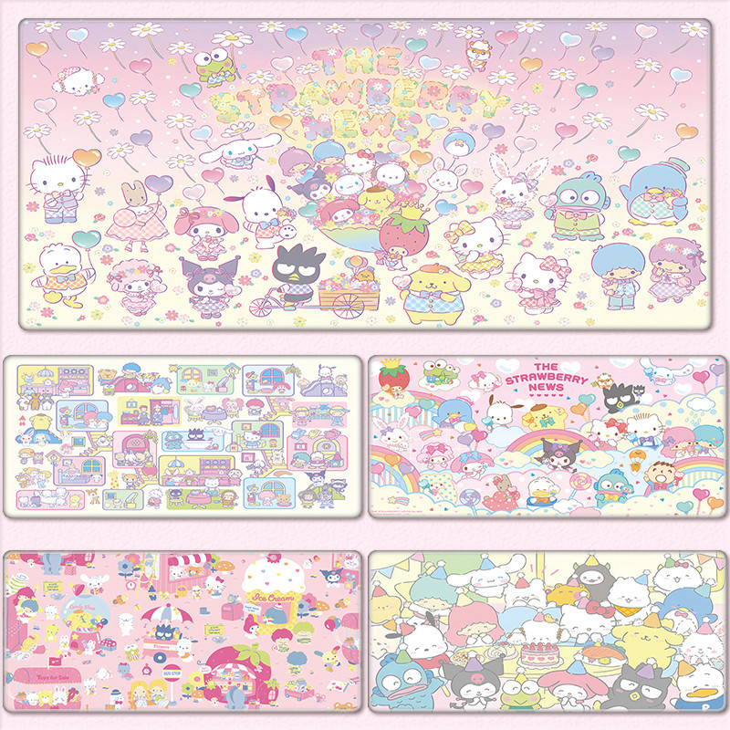 Kawaii Sanrio Cartoon Mouse Pad 60x30cm Cute Hello Kitty KUROMI Gaming ...