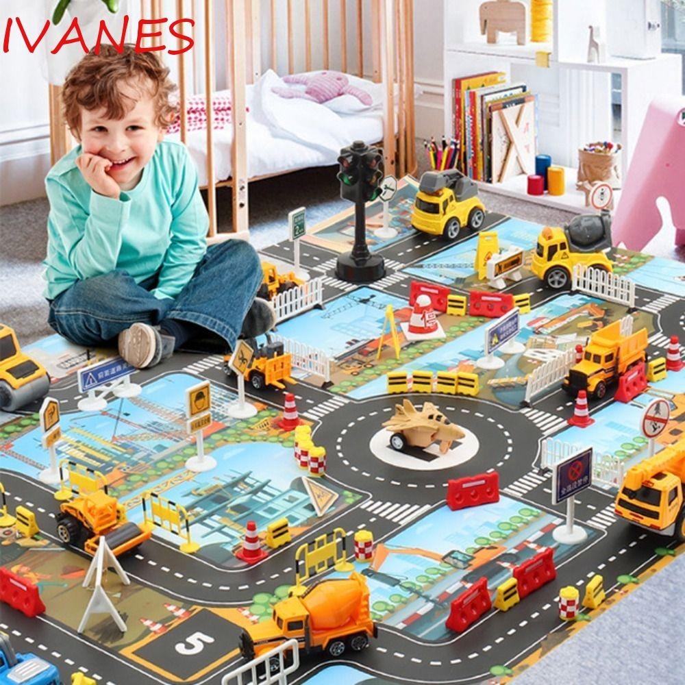 IVANES City Parking Lot Roadmap Kids Games City Rug Car Climbing Mats ...