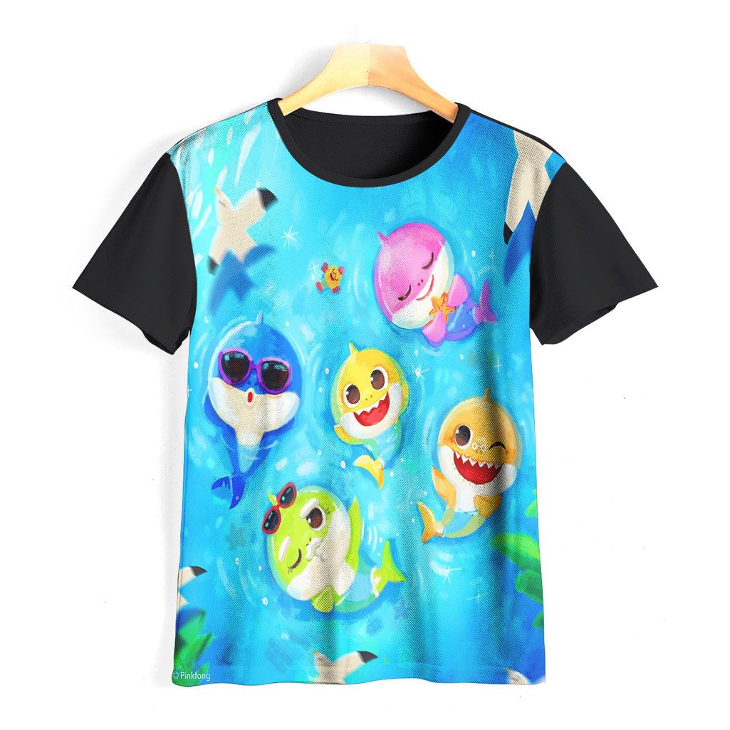 Baby Shark Animated Children's T-shirt 3D Cartoon Baby Shark Clothes ...