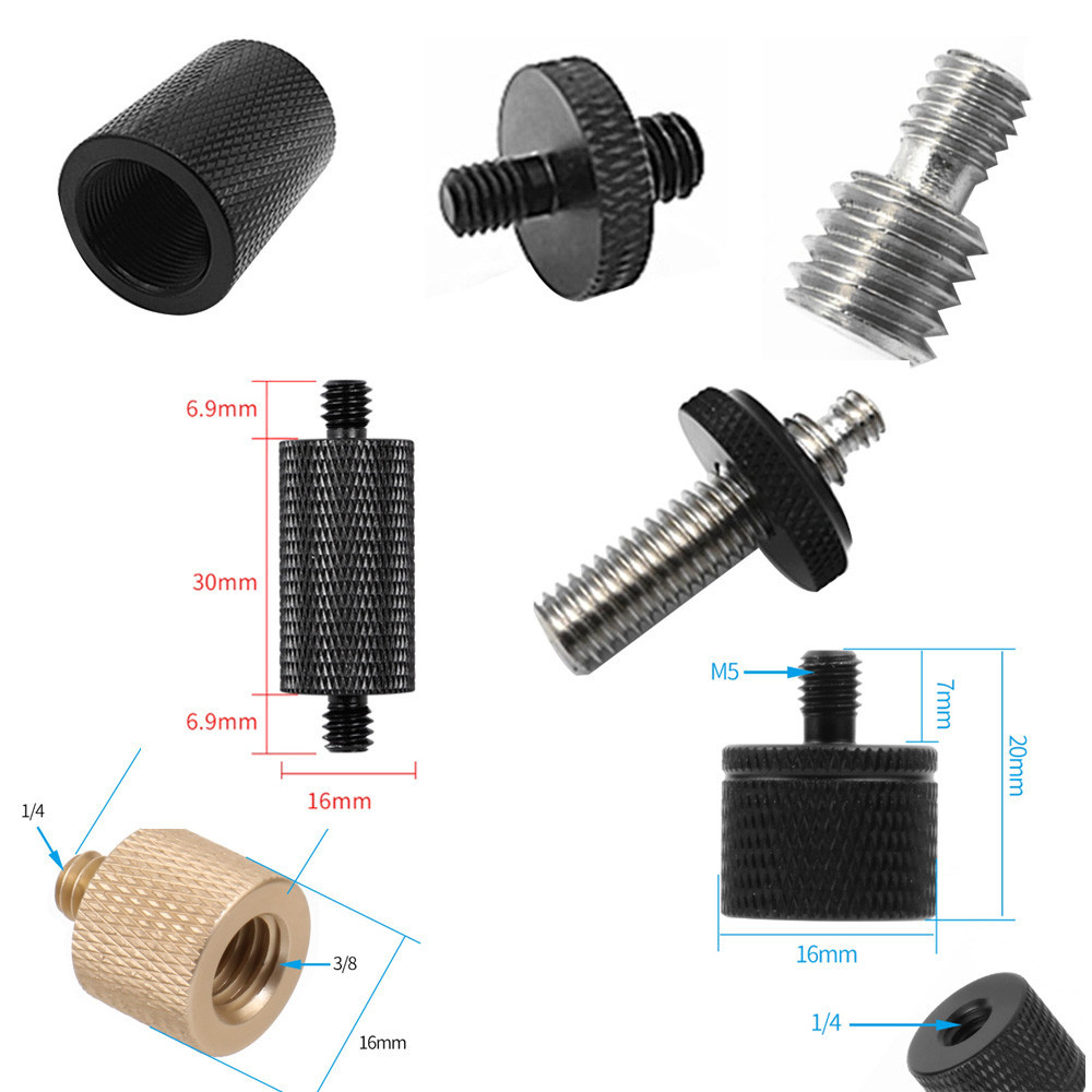 XT-XINTE 5/8 1/4 M5 3/8 Camera Thread Screw Female To Female/ Male ...