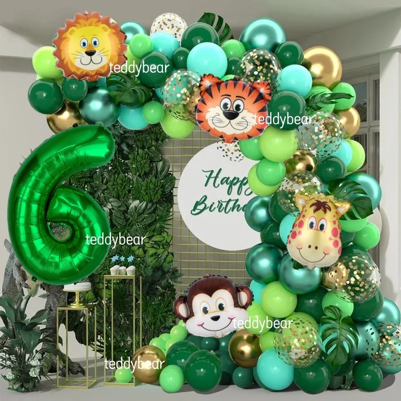 Jungle Safari Animal Balloons for Birthday Party Garland Arch Kit ...