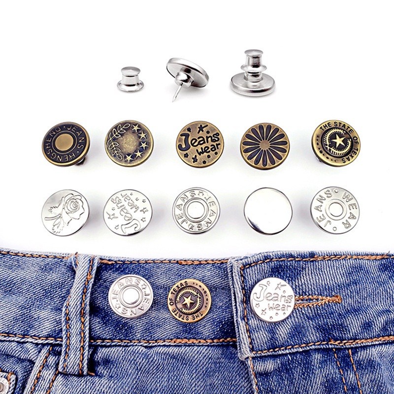 Adjustable Detachable Jeans Buttons Nail Free Metal Buttons For ...