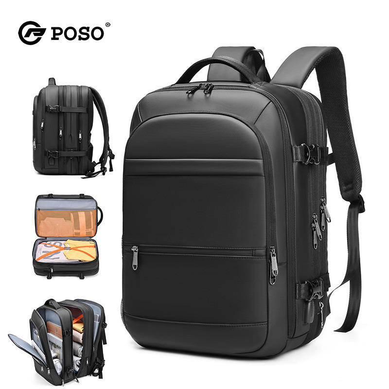 POSO New High Quality Multi-Layer&Expandable Men Travel Backpack 17.17. ...