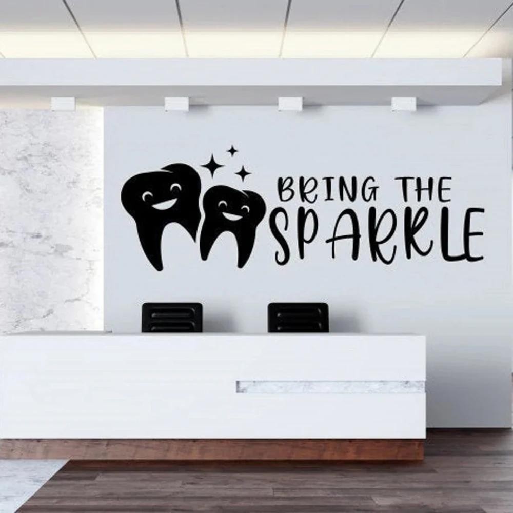 Tooth Teeth Oral Care Glass Window Sticker Dental Clinic Vinyl Wall ...