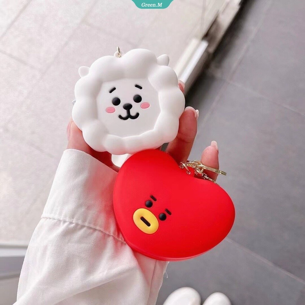 BTS BT21 Tinytan Bangtan OT7 Kpop Merch Coin Purse Silicone Wallet Cartoon Tata Chimmy Cooky ...