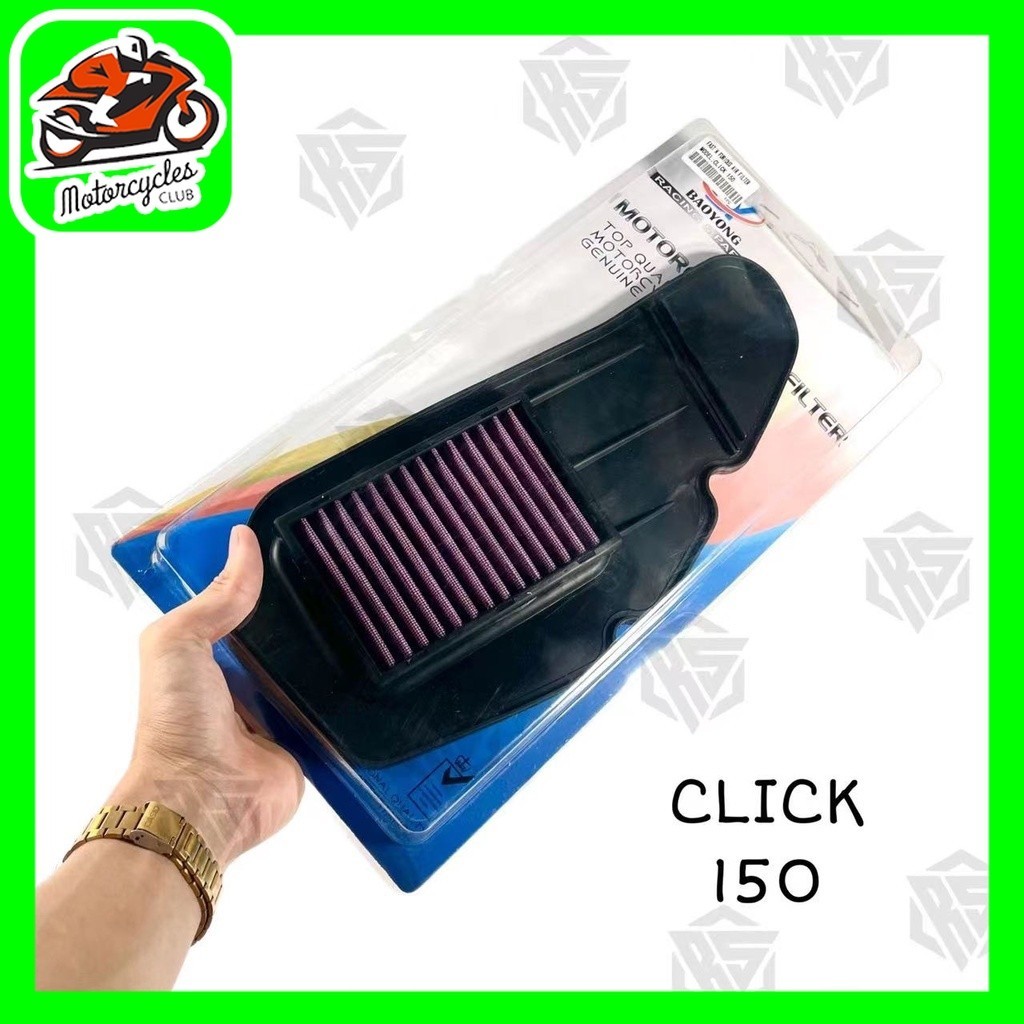 MOTORCYCLE STOCK AIR FILTER HIGH FLOW WASHABLE HONDA CLICK 150i 125i V1 ...