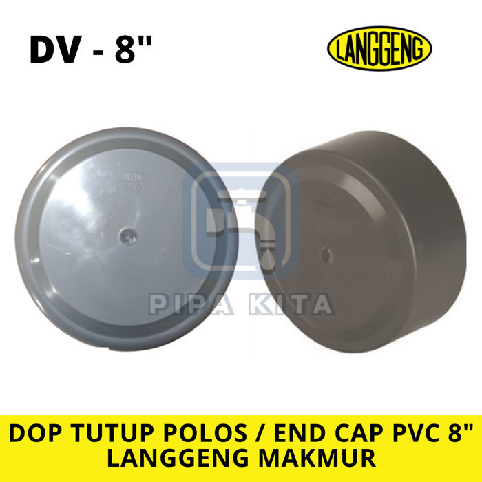 8 Inch PVC Dop Cap Langgeng Makmur End Cap Plain Pipe Cover | Shopee ...