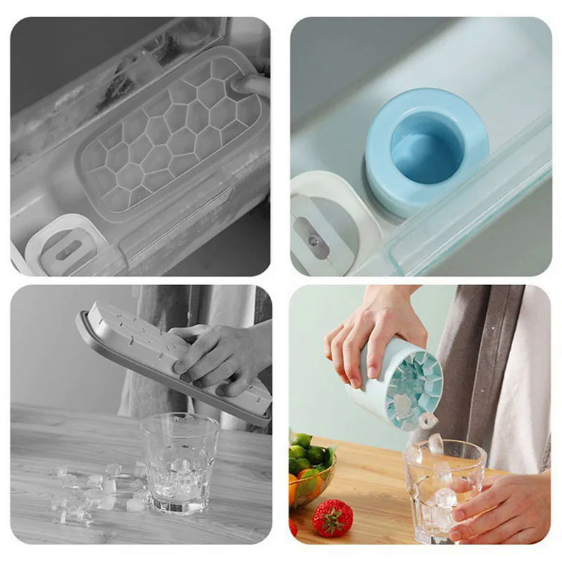 Silicone Ice Cube Mold Round Ice Bucket Summer Homemade DIY ...