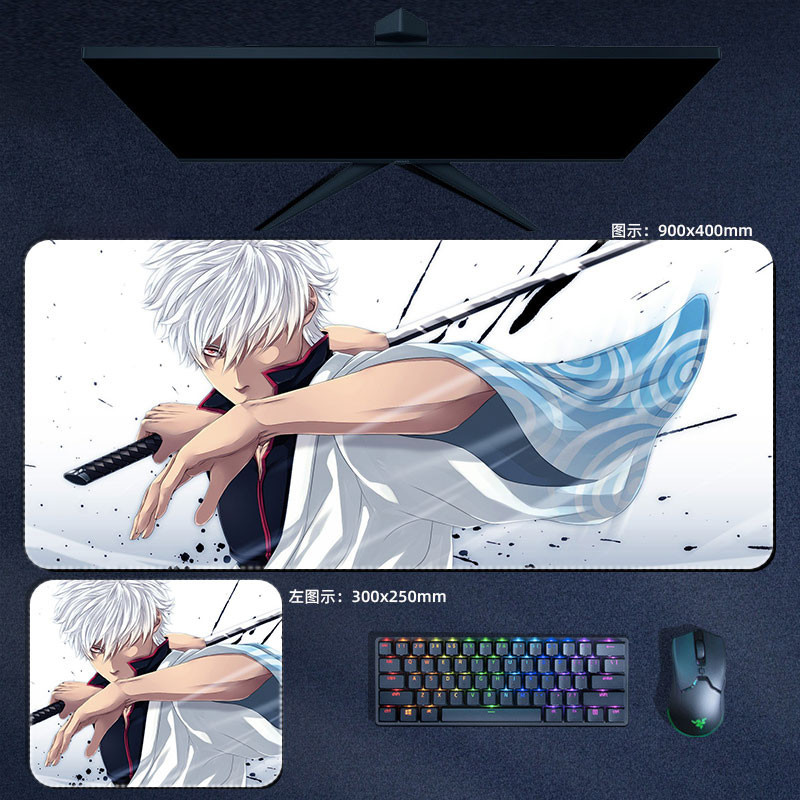 900x400mm Anime Gintama Large Mouse Pads Sakata Gintoki Kagura ...
