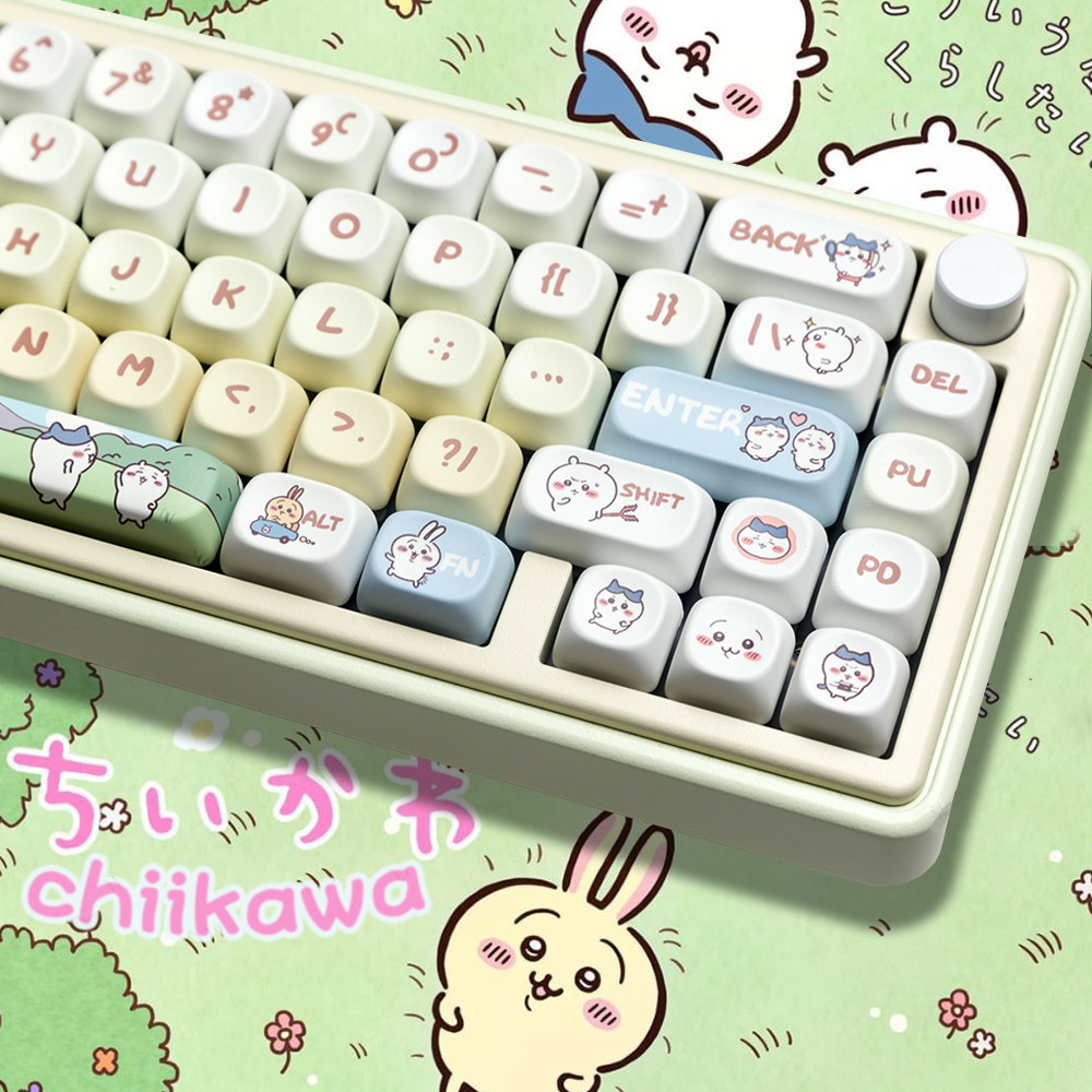 Cute Chiikawa Keycaps144keys/set PBT MOA Profile Five-sided Heat ...