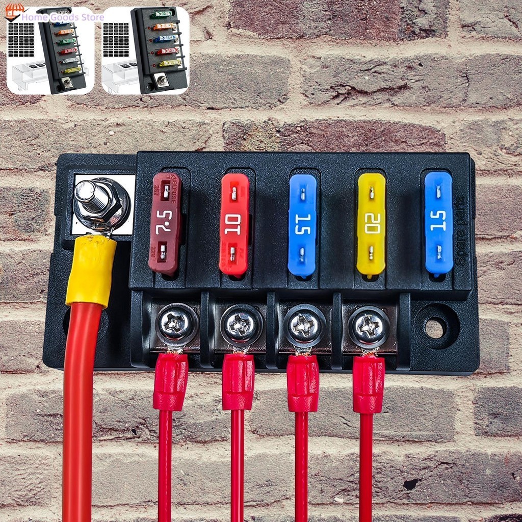 4/6 Way Fuse Block 12V Blade Fuse Box Holder with LED Indicator ...