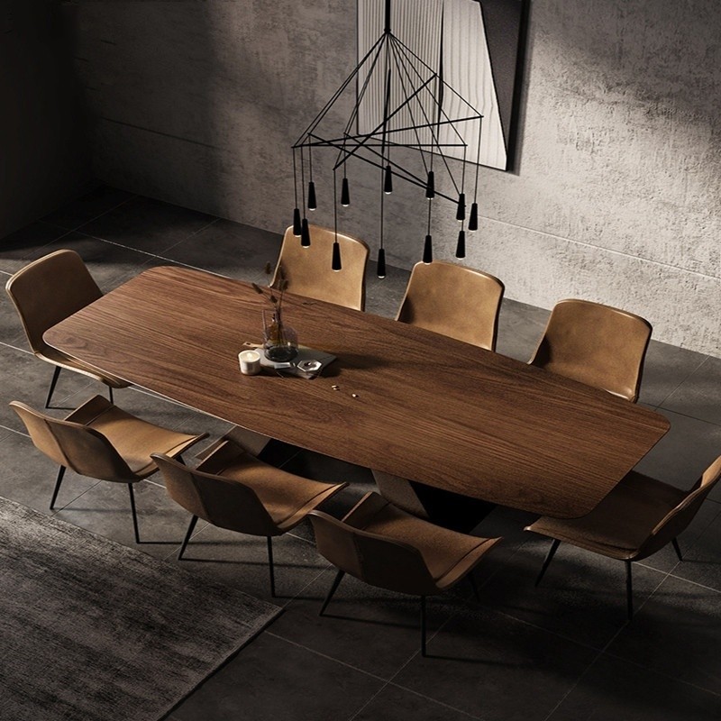 Minimalist Large Solid Wood Long Table Personalized Office Conference ...