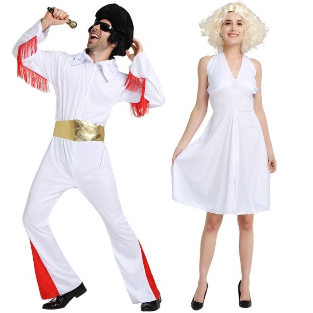 Halloween Costume COS Marilyn Monroe Costume Elvis Costume Skirt Wig ...
