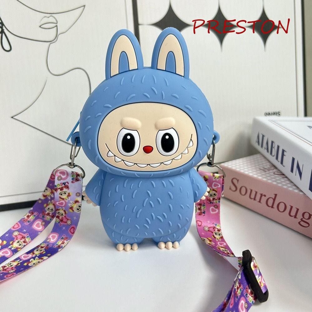 PRESTON Labubu Crossbody Bag, Cartoon Labubu Doll Silicone Coin Purse ...