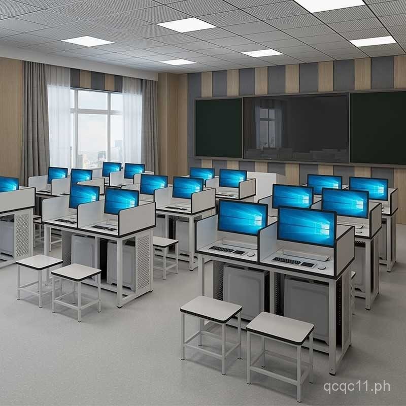 School Computer Room Computer Desk Desktop Single Computer Table and ...