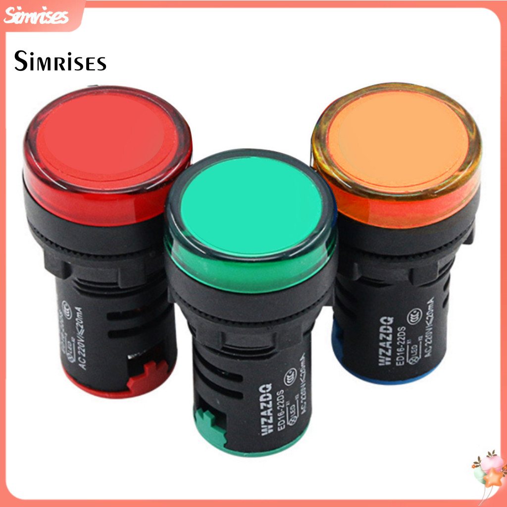 SIM| AD16-22DS AC 220V 20mA LED Pilot Panel Indicator Signal Warning ...