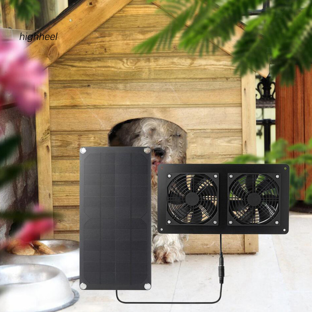 【COD】 Solar Powered Cooling Fan Flexible Installation Solar Fan Wire ...