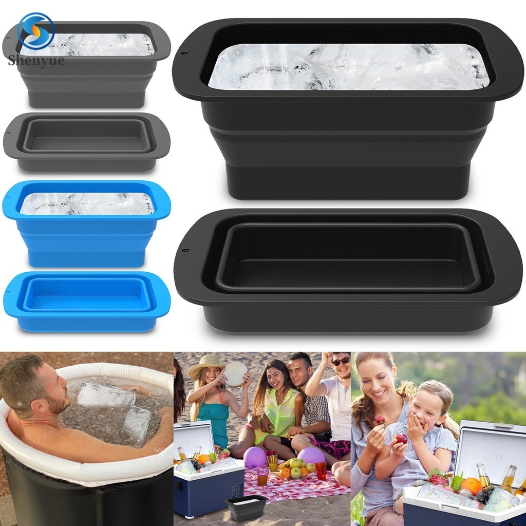 2 Pack Ice Block Mold Extra Large Ice Cube Molds Collapsible Silicone ...